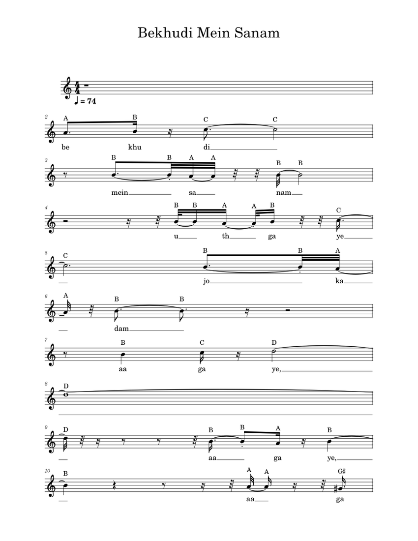 Bekhudi Mein Sanam – Mohammed Rafi Sheet music for Piano (Solo ...