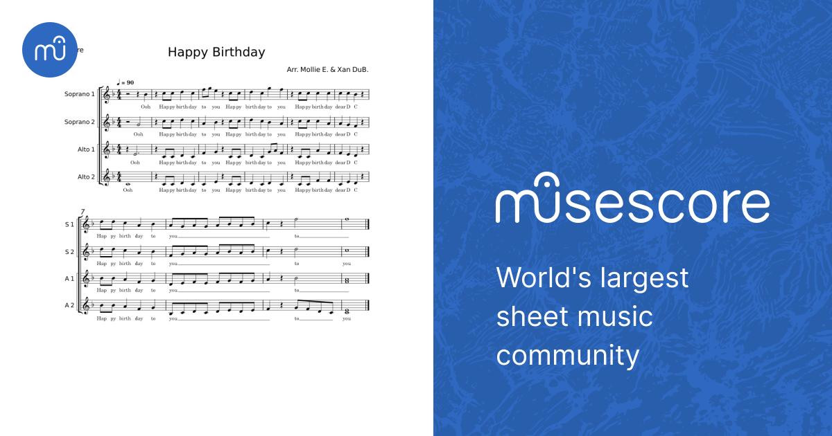 Happy Birthday Sheet music for Synthesizer (Mixed Quartet) | Musescore.com