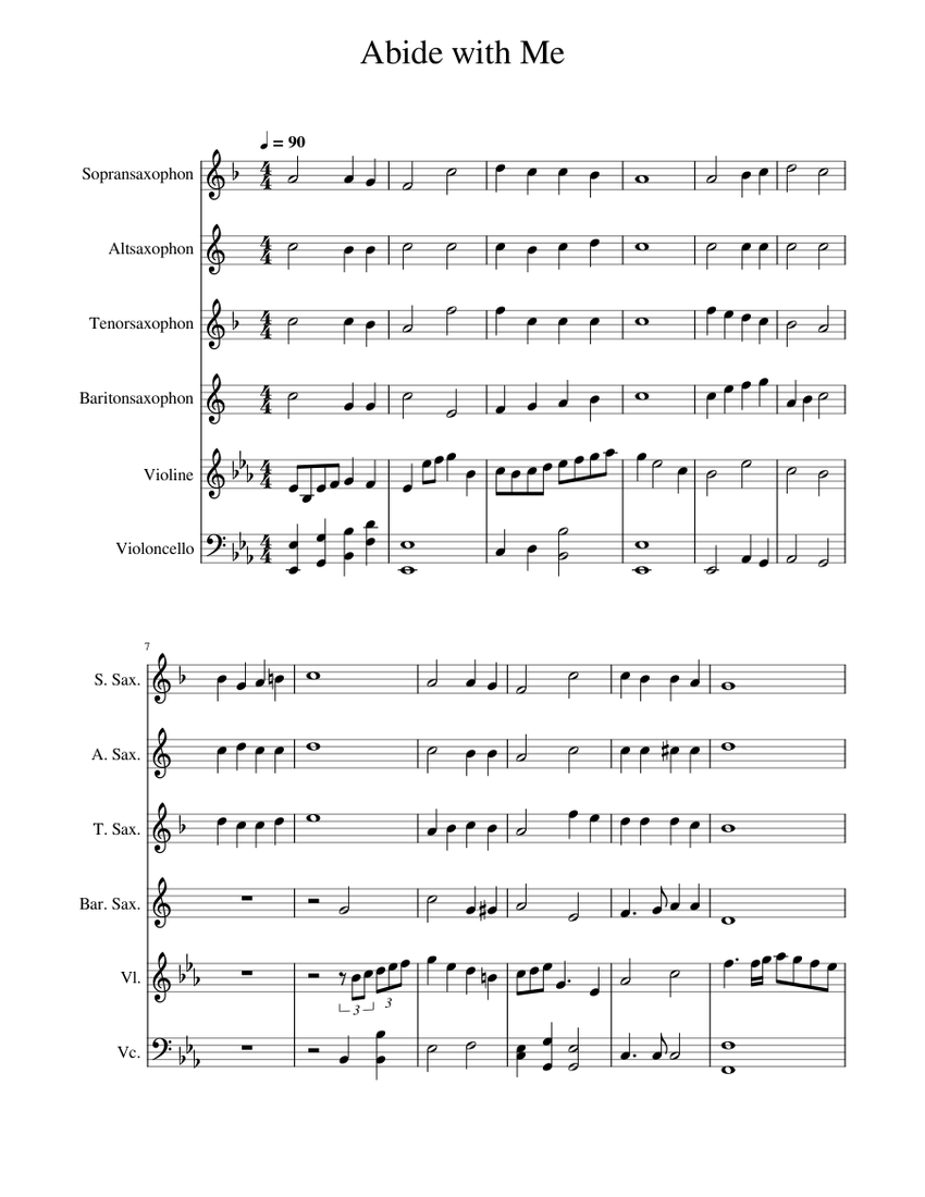 Abide with Me - Henry F. Lyte Sheet music for Saxophone alto, Saxophone ...