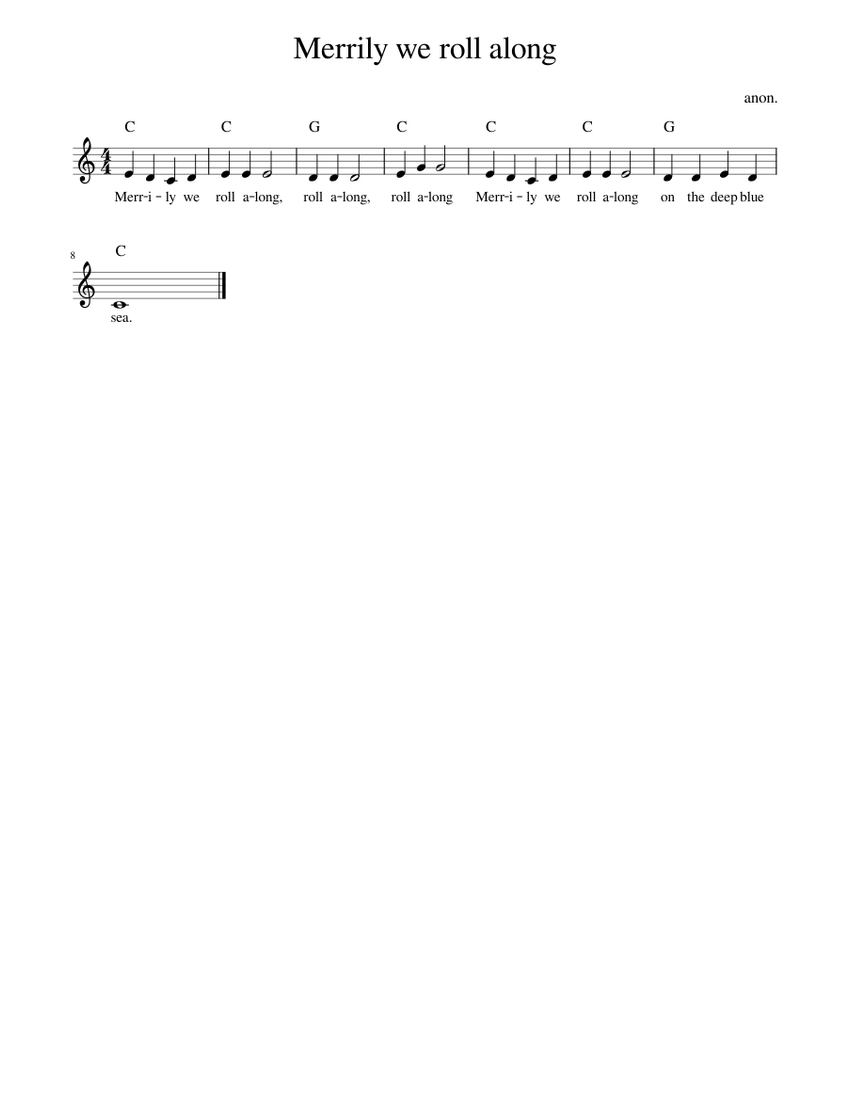 Merrily we roll along Sheet music for Piano (Solo) Easy | Musescore.com