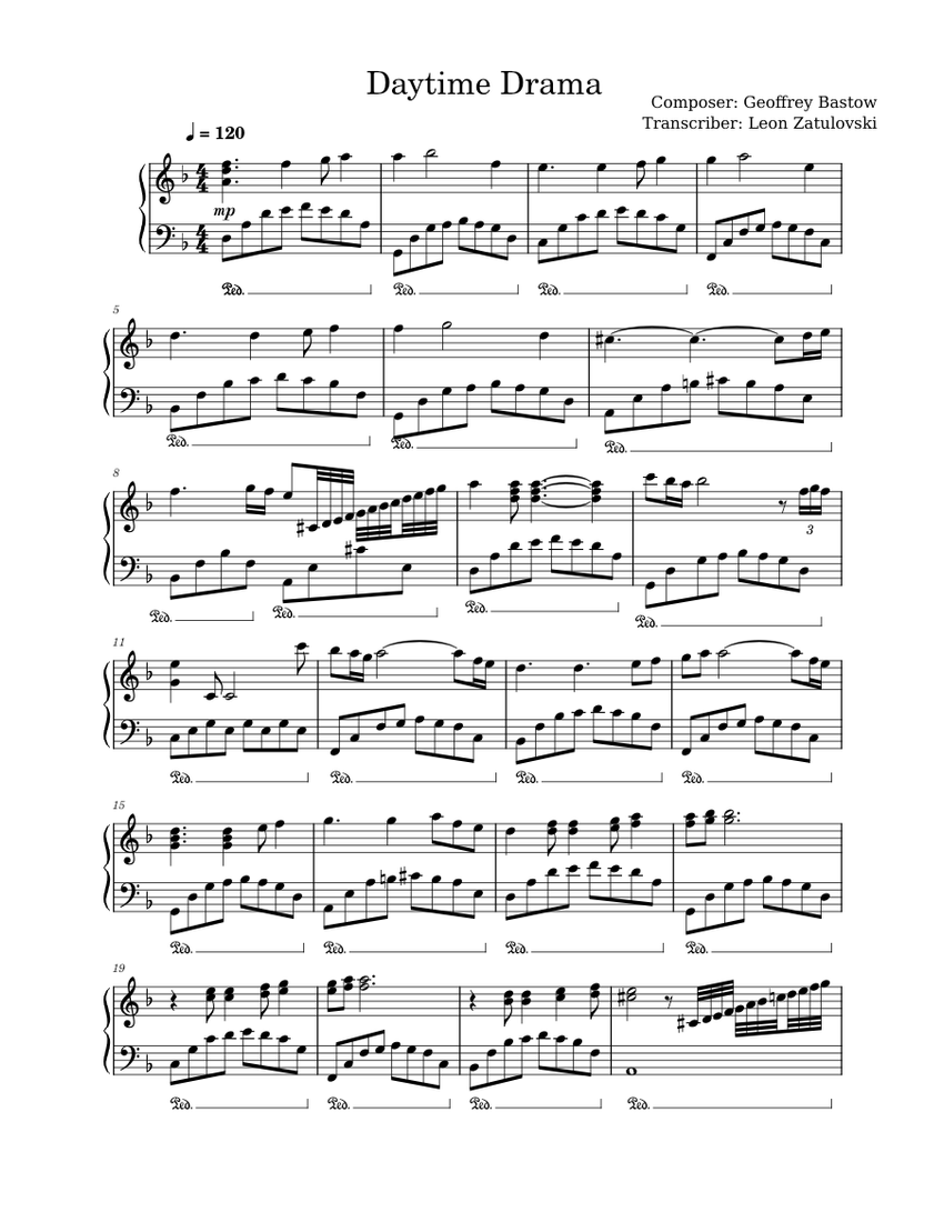 Daytime Drama (Spongebob OST) Sheet music for Piano (Solo) | Musescore.com