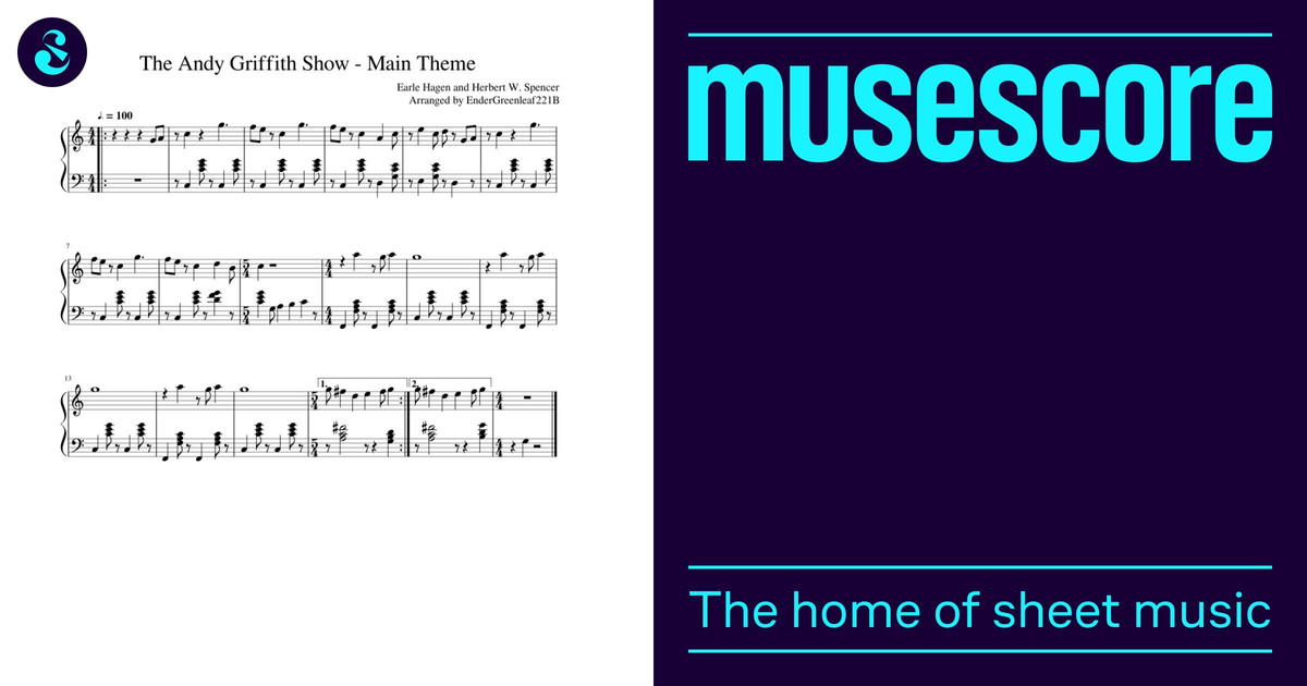 The Andy Griffith Show - Main Theme Sheet Music for Piano (Solo) easy ...