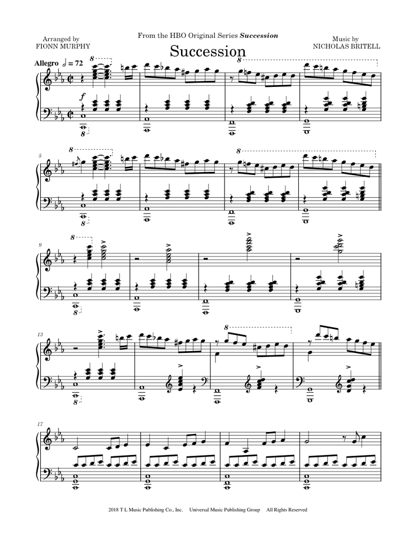 Succession (Piano Version) Sheet Music for Piano (Solo) | MuseScore.com
