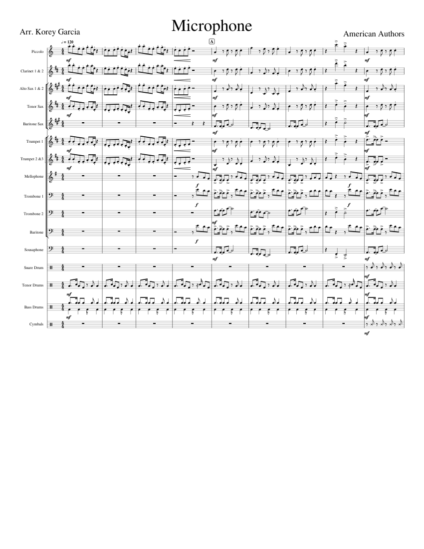 Microphone_FinalDraft_W/Drums Sheet music for Trombone, Tuba, Flute ...