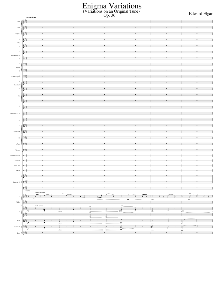 Enigma Variations (Op. 36) - Theme (Enigma: Andante) ~ Read Description ...