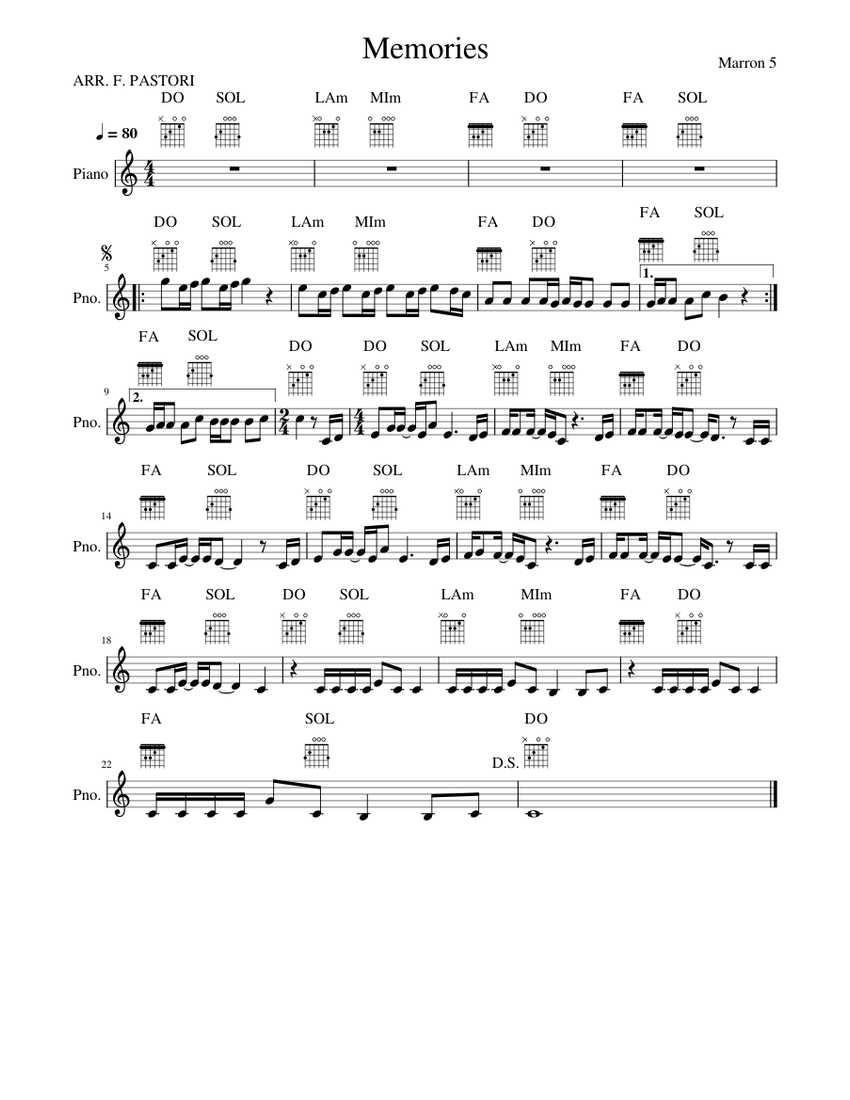 memories Sheet music for Piano (Solo) | Musescore.com