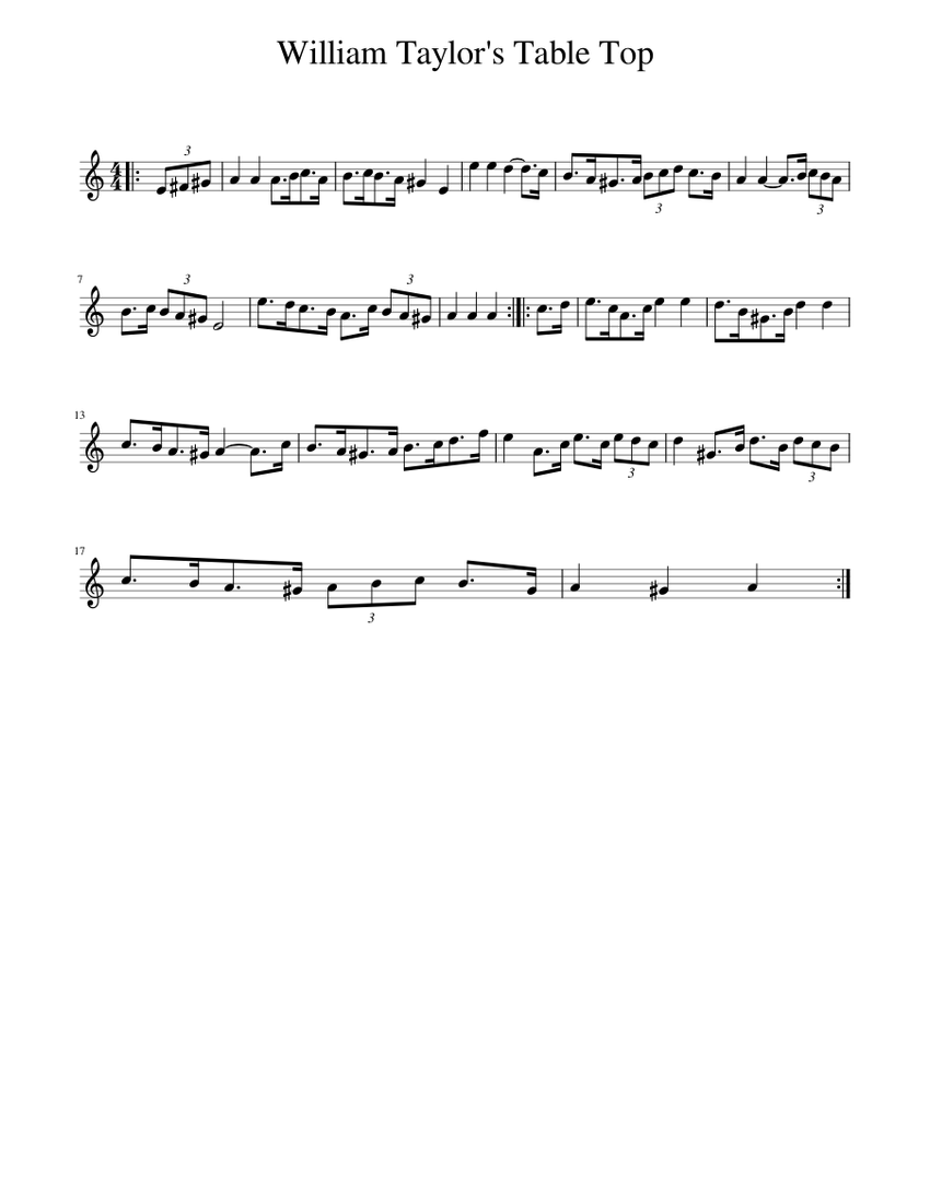 William Taylor's Table Top Sheet music for Piano (Solo) Easy ...