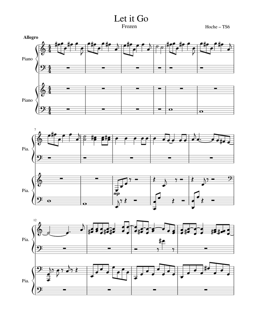 Let it Go - piano tutorial