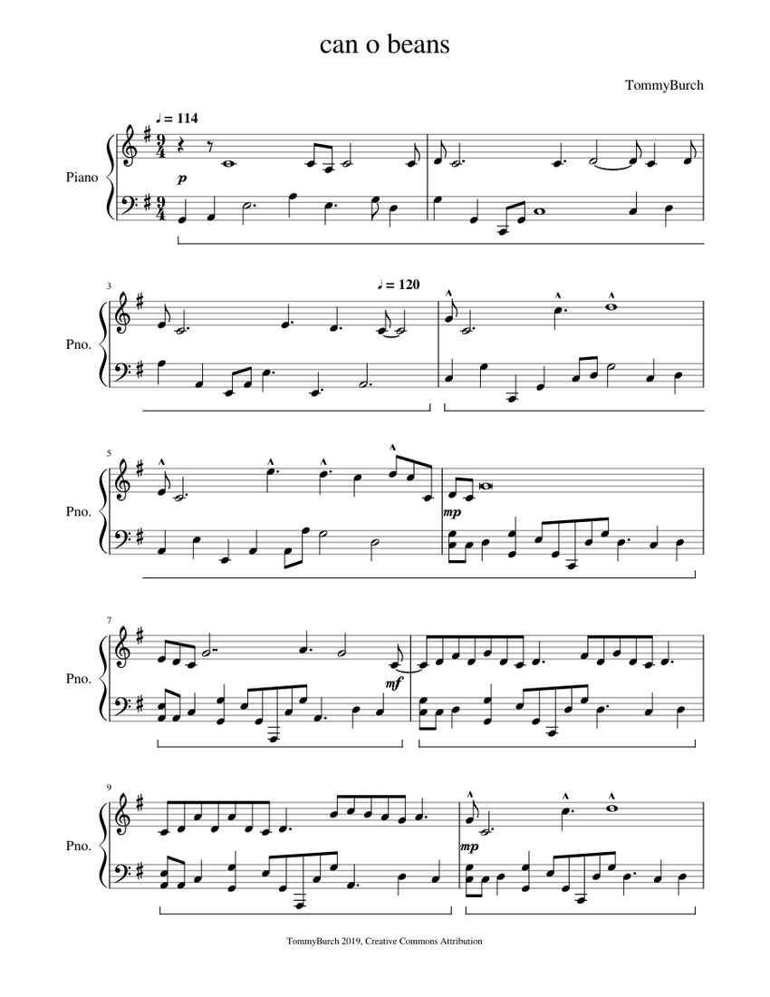 can o beans - piano tutorial
