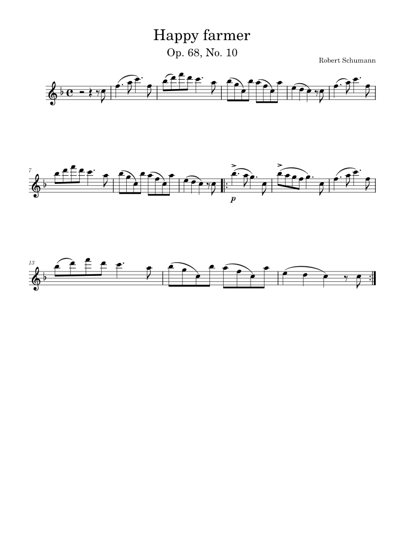 The happy farmer – Robert Schumann The happy farmer (Веселий селянин ...