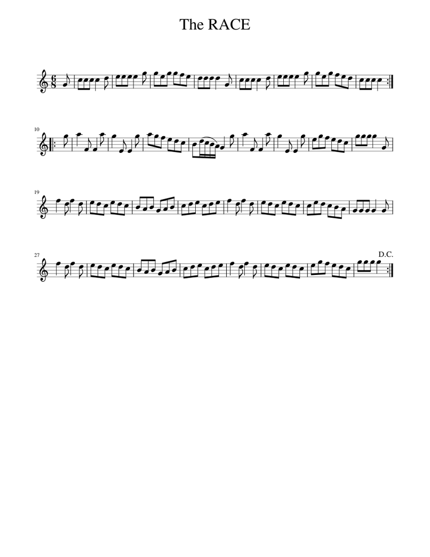 The RACE Sheet Music for Piano (Solo) easy | MuseScore.com