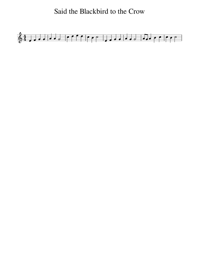 Said the Blackbird to the Crow Sheet music for Piano (Solo) | Musescore.com