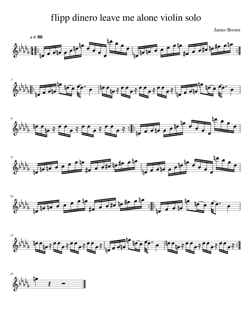 Flipp dinero leave me alone violin solo Sheet music for Violin (Solo ...