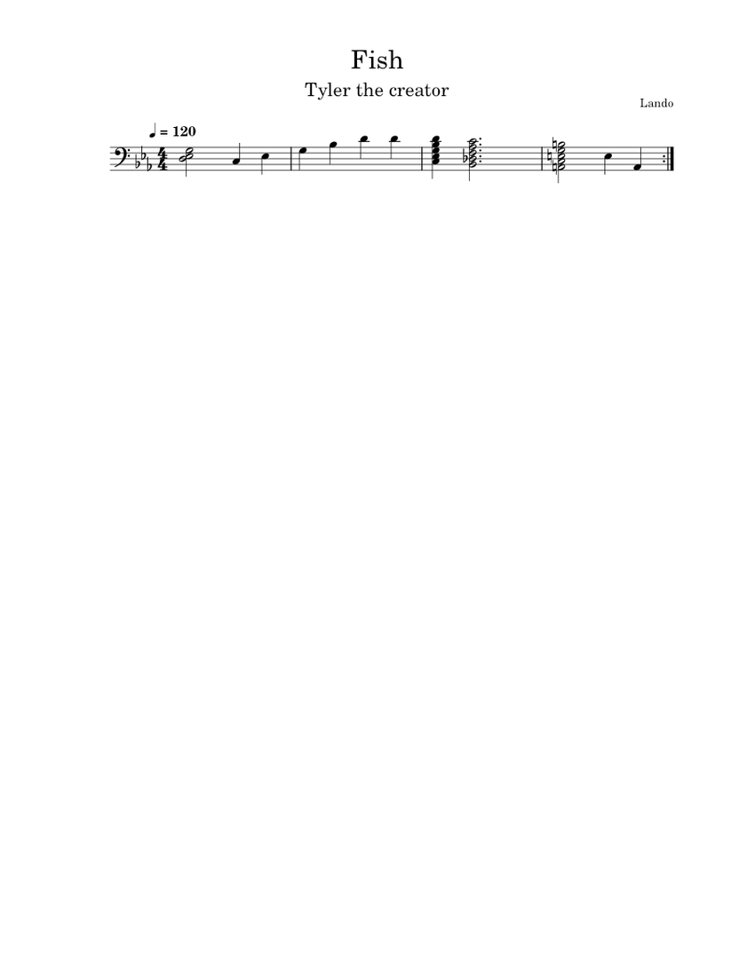Fish – Tyler, The Creator Sheet music for Piano (Solo) | Musescore.com