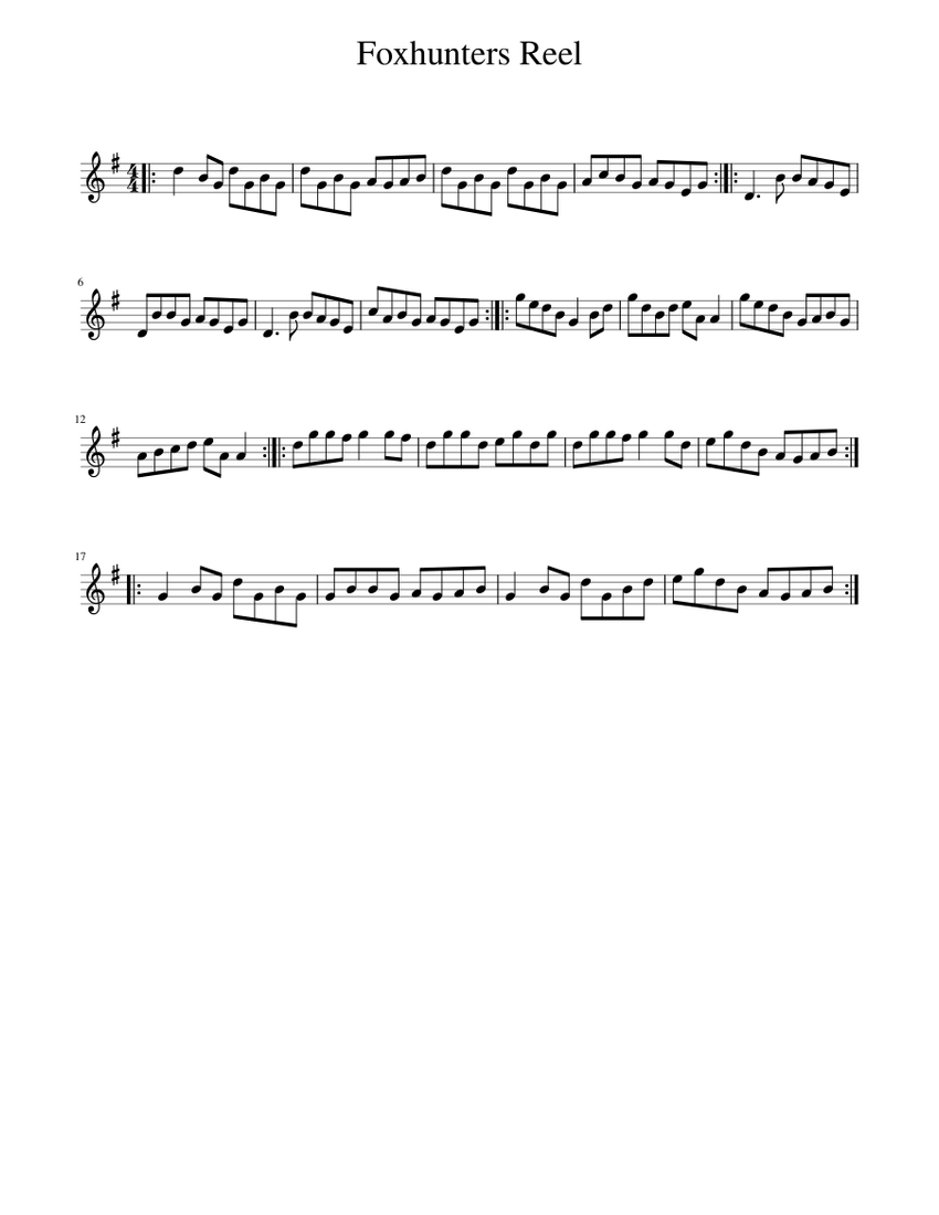Foxhunters Reel Sheet music for Piano (Solo) | Musescore.com