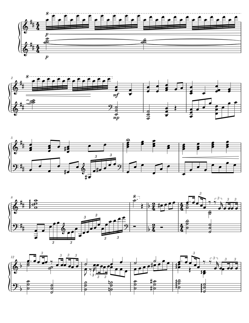 Sakayume 『A False Dream』 Sheet music for Piano (Solo) | Musescore.com