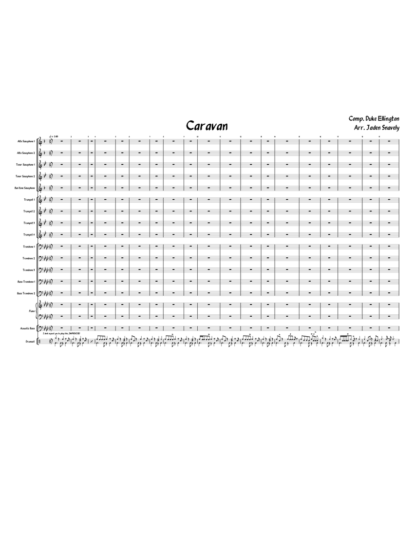 Caravan Sheet music for Piano, Trombone, Trombone bass, Saxophone alto ...
