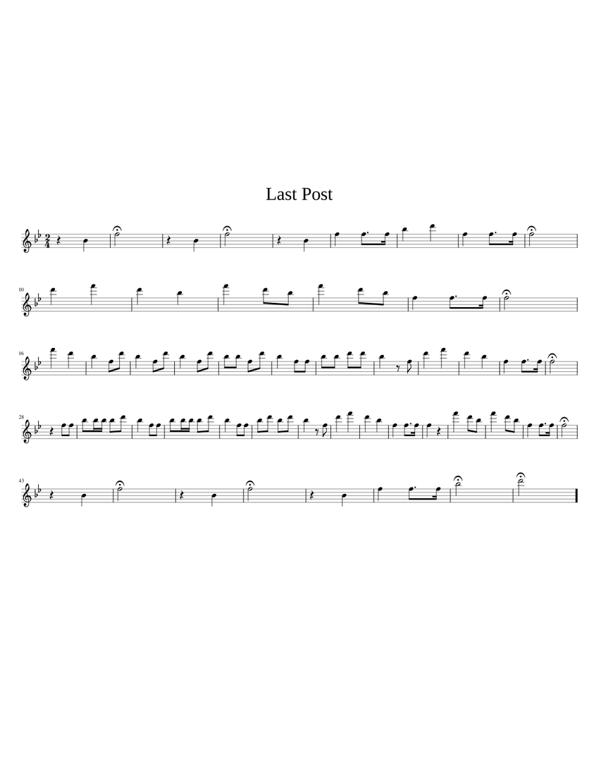 Last Post Sheet Music for Saxophone tenor (Solo) | MuseScore.com