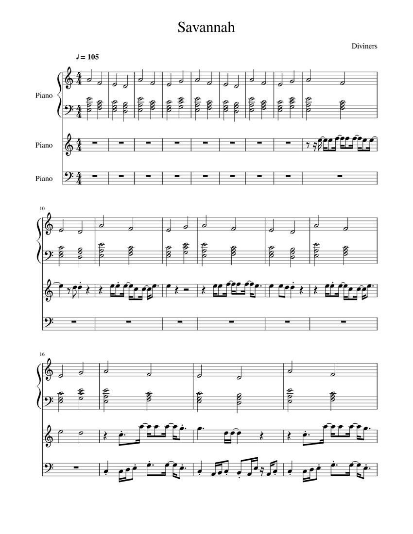 Savannah by Diviners [NCS] Sheet music for Piano (Solo) | Musescore.com