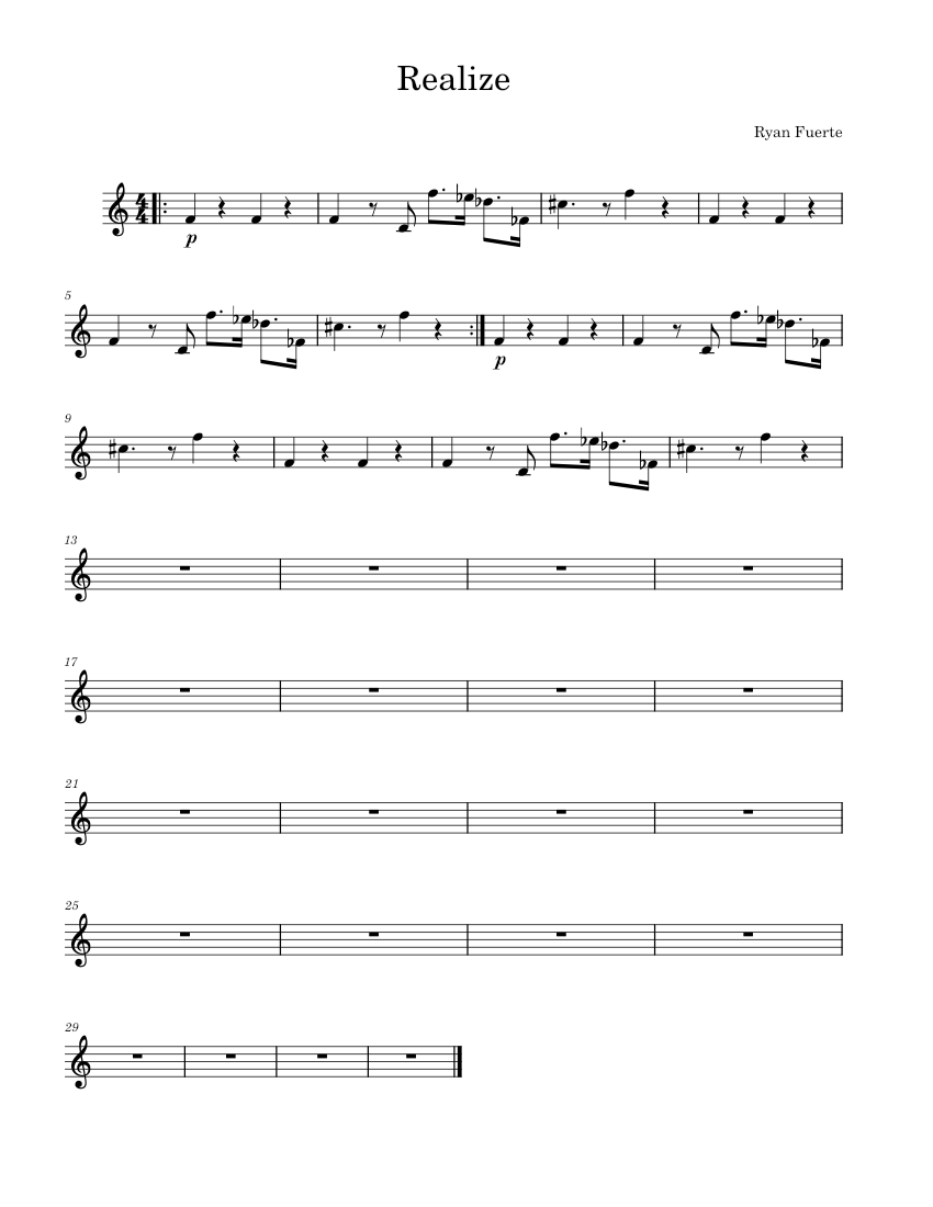 Realize song Sheet music for Piano (Solo) Easy | Musescore.com