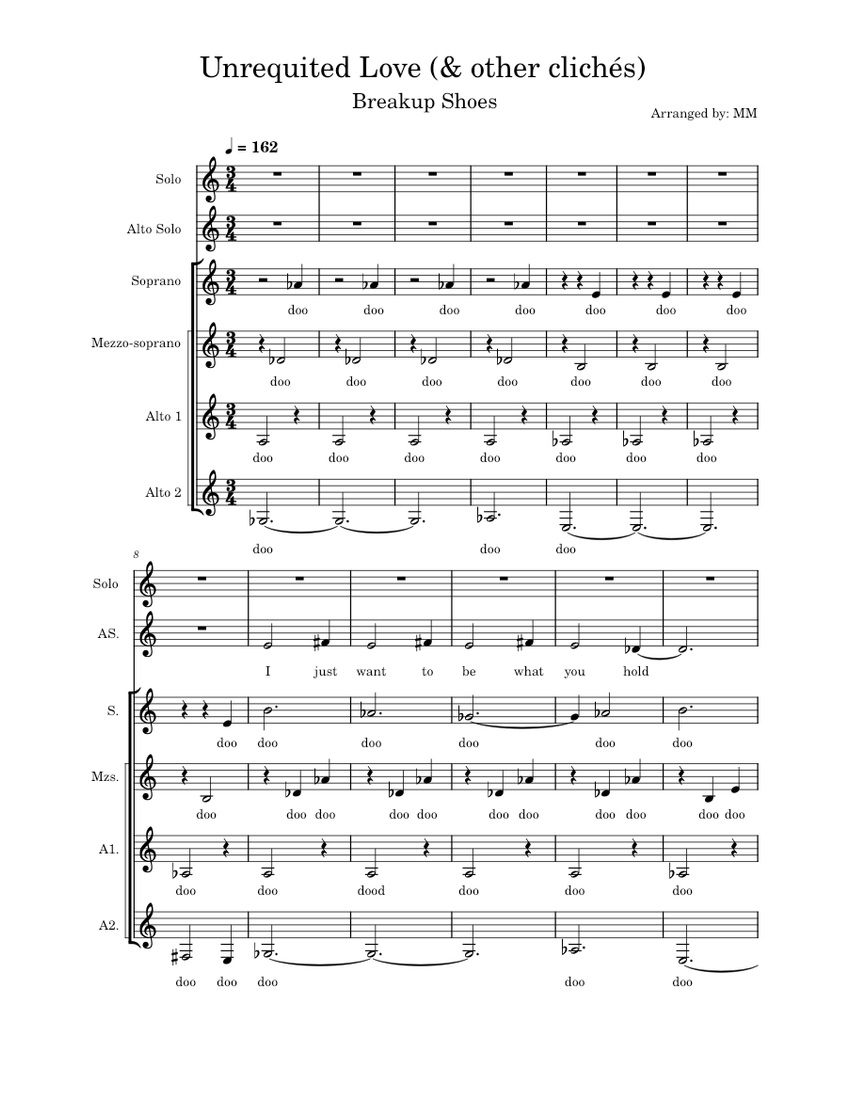 Unrequited Love (& other clichés) – Breakup Shoes (SSAA) Sheet music ...
