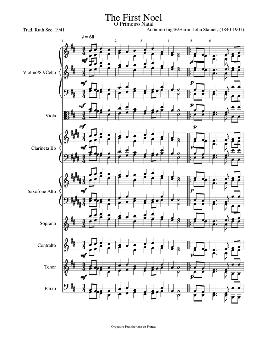 The First Noel Sheet music for Soprano, Alto, Tenor, Bass voice & more ...