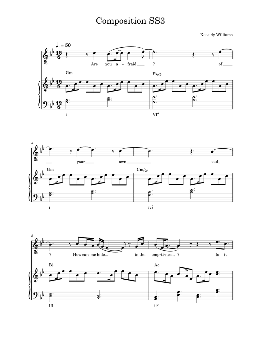 Composition SS3 Sheet music for Piano, Vocals (Piano-Voice) | Musescore.com