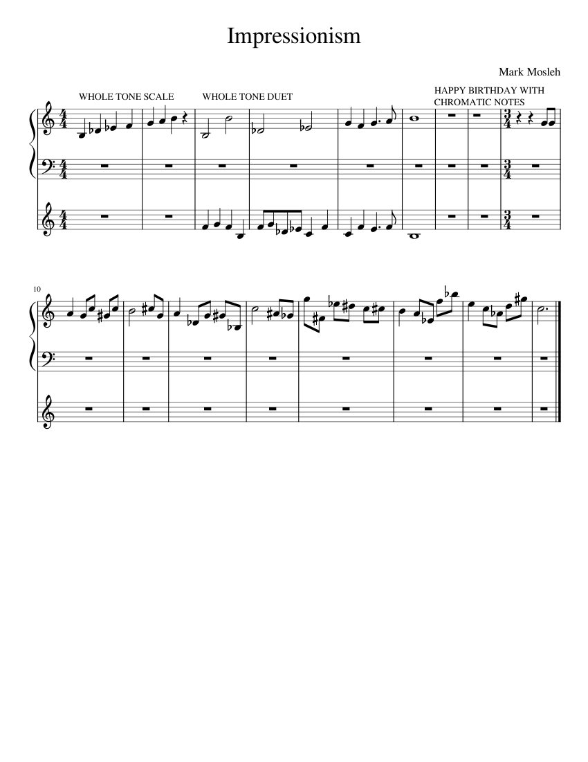 Mark - Impressionism Sheet music for Piano (Solo) Easy | Musescore.com