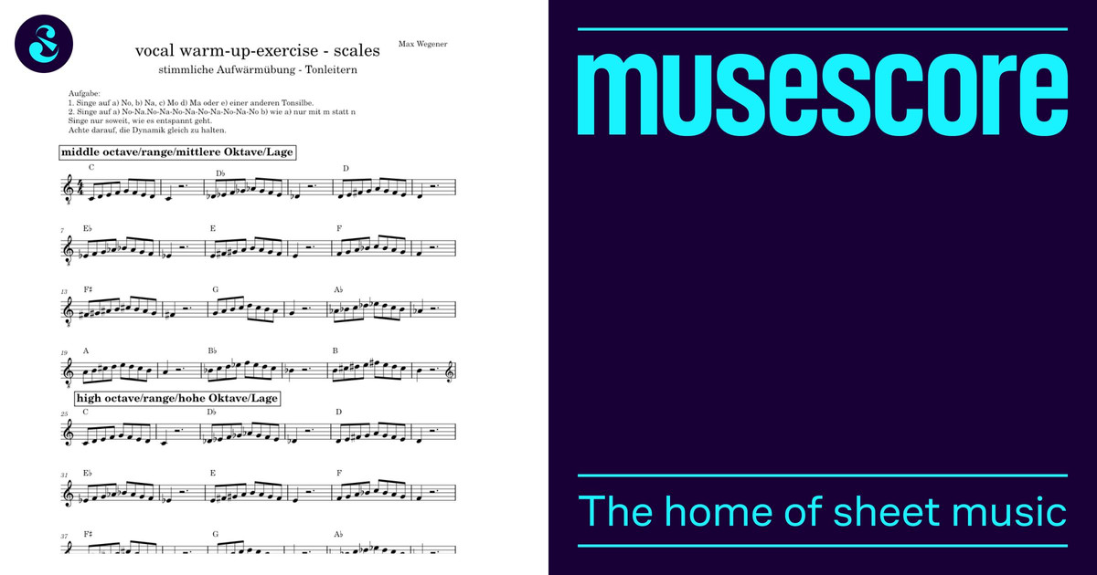 vocal warm-up-exercise - scales Sheet music for Synthesizer (Solo ...