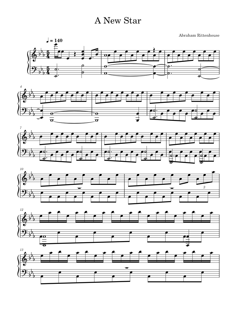 A New Star Sheet music for Piano (Solo) | Musescore.com