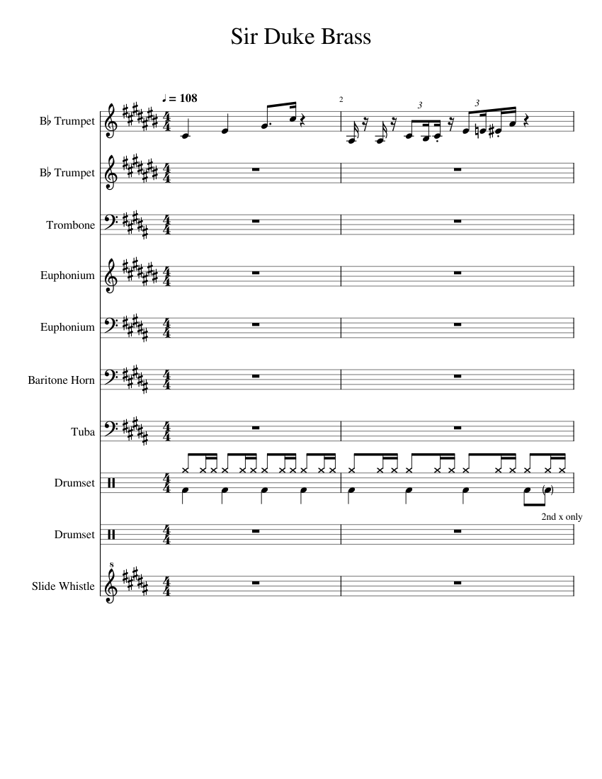 Sir_Duke_Brass Sheet music for Trombone, Euphonium, Tuba, Trumpet in b ...