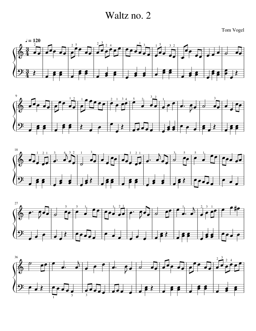 Waltz # 2 Sheet music for Piano (Solo) Easy | Musescore.com