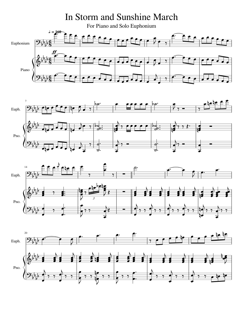 In Storm and Sunshine March Sheet Music for Piano, Euphonium (Solo ...
