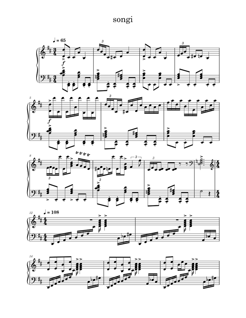 messin Sheet music for Piano (Solo) | Musescore.com