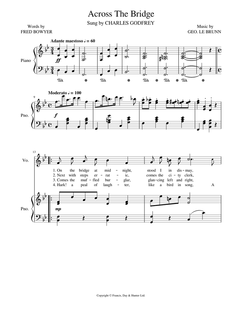 Across The Bridge Sheet Music for Piano (Piano Duo) | MuseScore.com