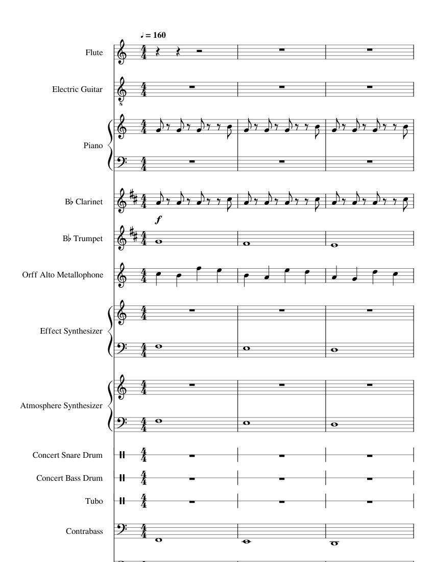 SPOOKY Sheet music for Piano, Bass voice, Flute, Clarinet in b-flat ...