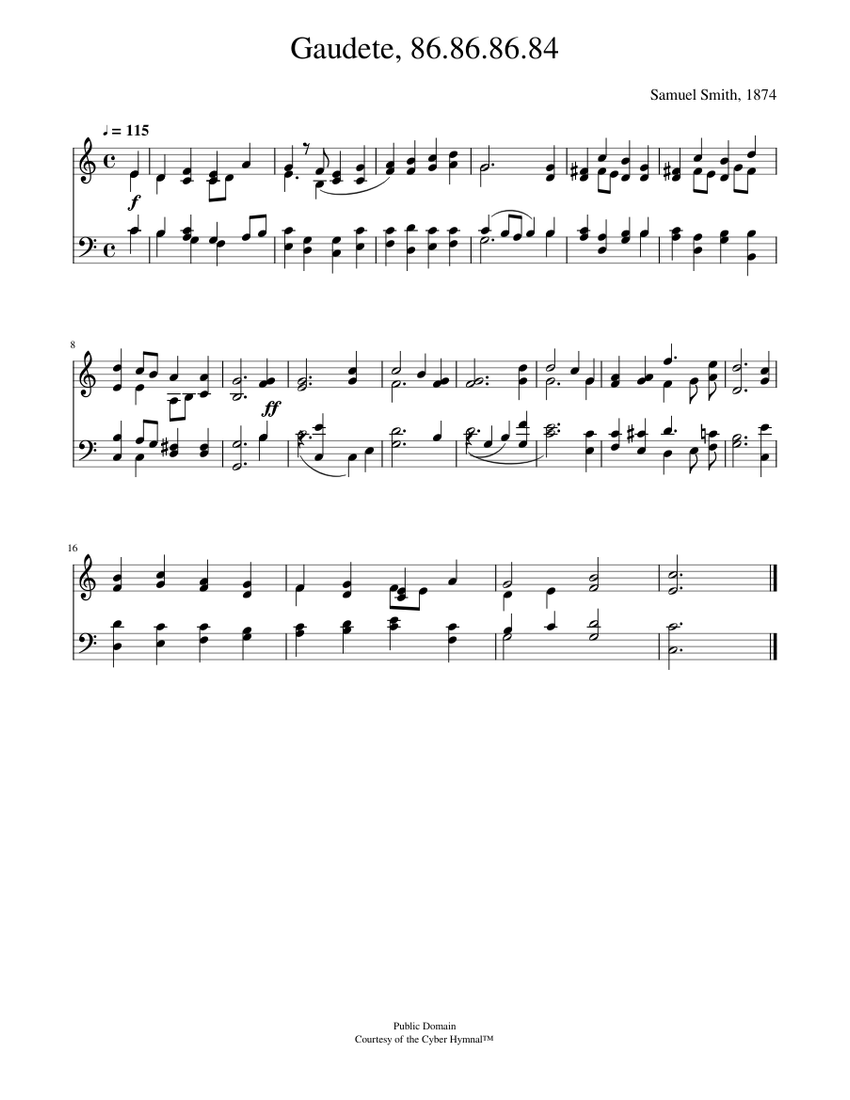 Joy fills our inmost hearts today! - Samuel Smith Sheet music for Piano ...