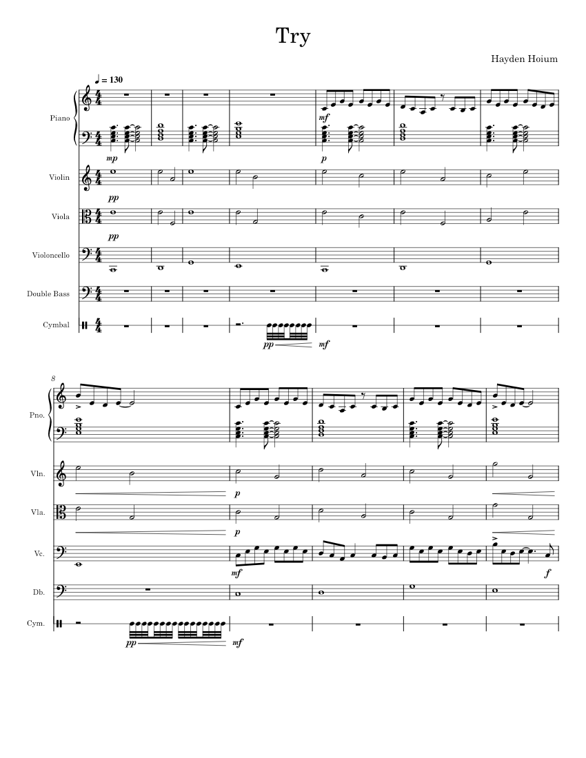 Try Sheet music for Piano, Contrabass, Crash, Violin & more instruments ...