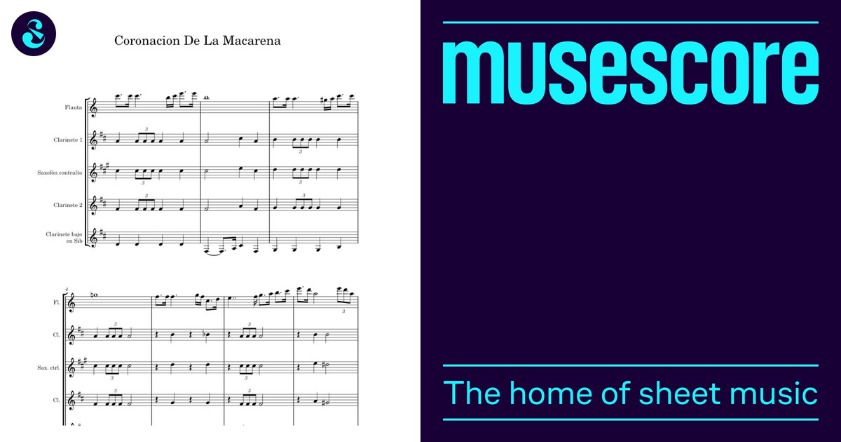 CORONACION DE LA MACARENA Sheet Music for Flute, Saxophone alto ...