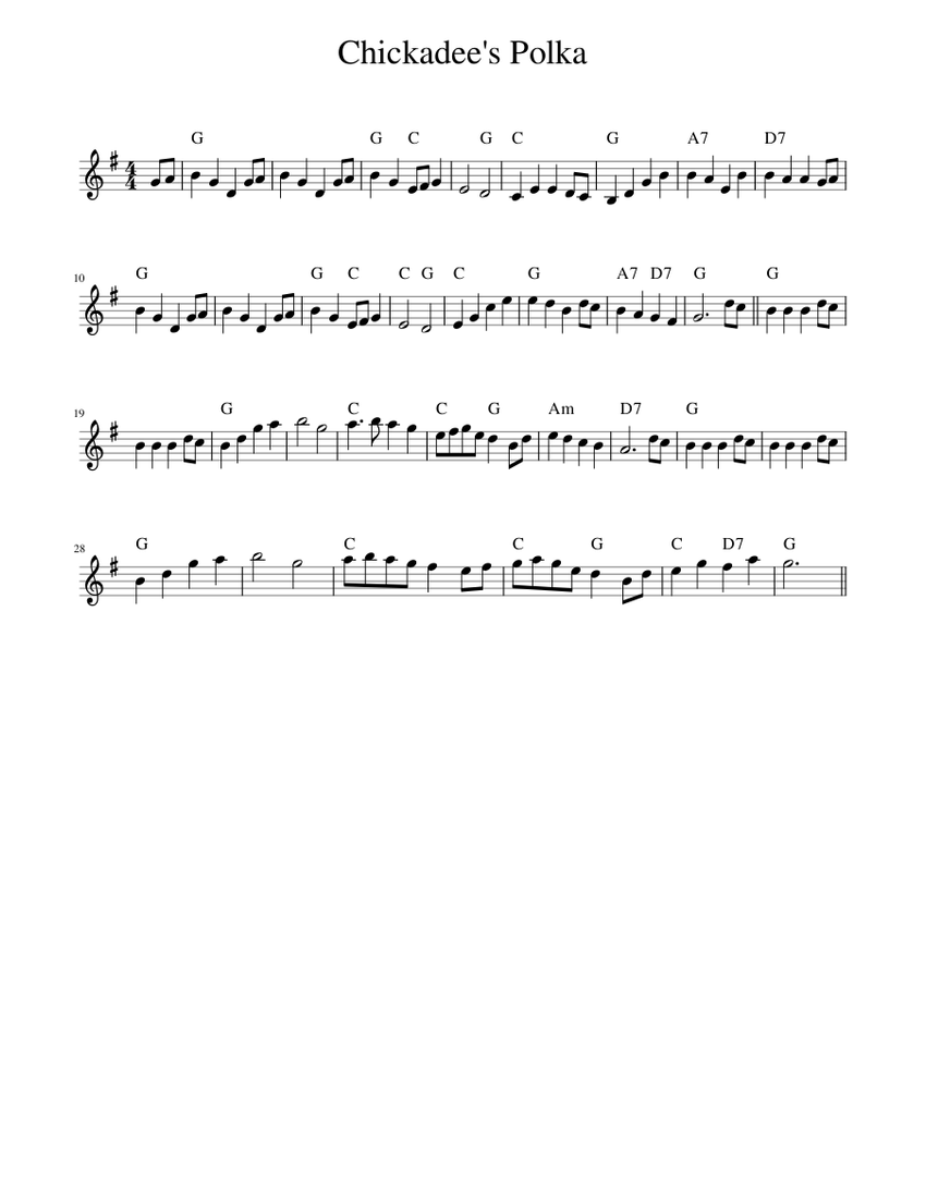 Chickadee's Polka Sheet music for Piano (Solo) Easy | Musescore.com