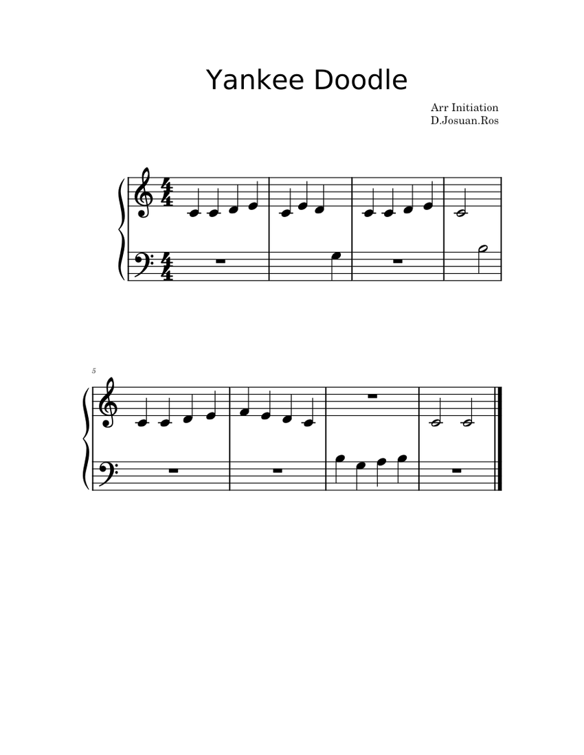 Yankee Doodle – Misc tunes Yankee Doodle - piano tutorial