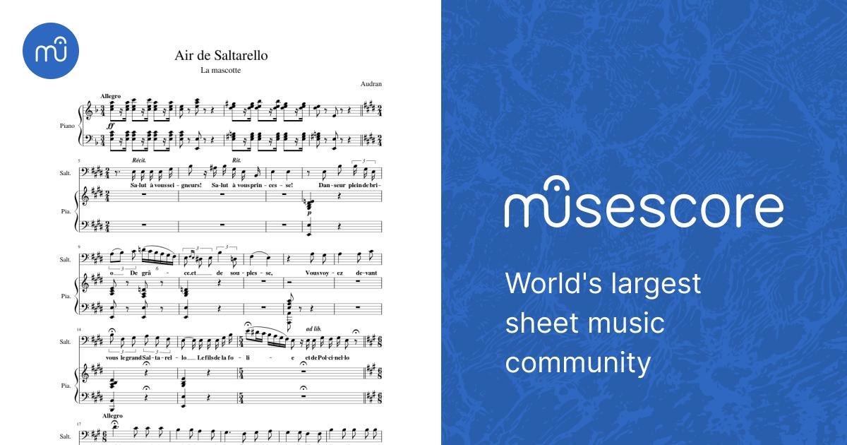 Audran_La_Mascotte_Air de Saltarello Sheet music for Piano (Piano Duo ...