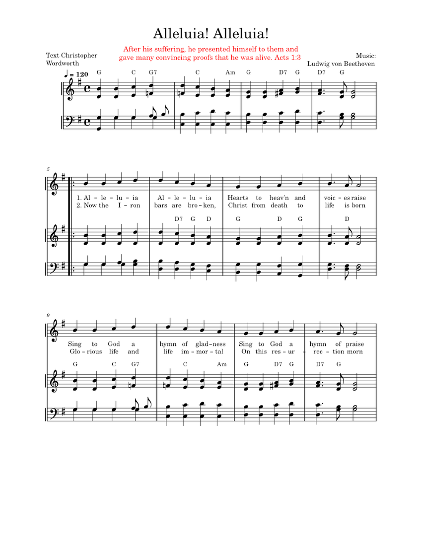 Alleluia! Alleluia! Sheet music for Piano (Mixed Trio) | Musescore.com