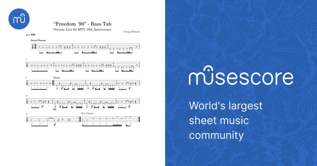 Freedom! '90 – George Michael Sheet Music and Tab with Chords for Bass ...