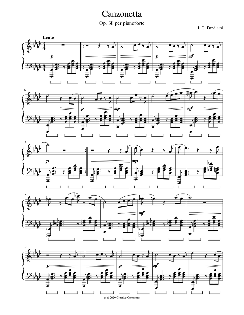 Canzonetta Op. 38 Sheet music for Piano (Solo) | Musescore.com