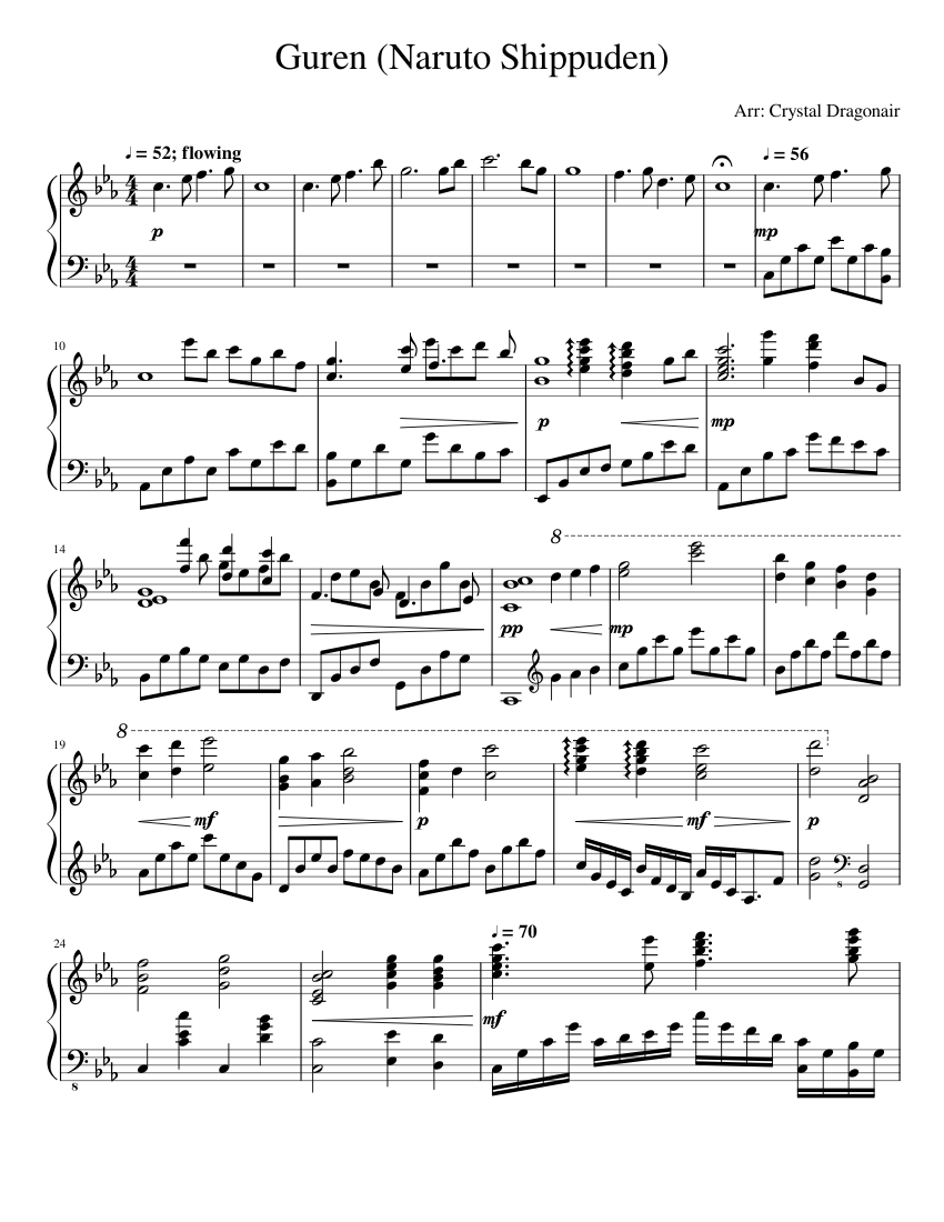Guren (Naruto Shippuden) Sheet Music for Piano (Solo) | MuseScore.com