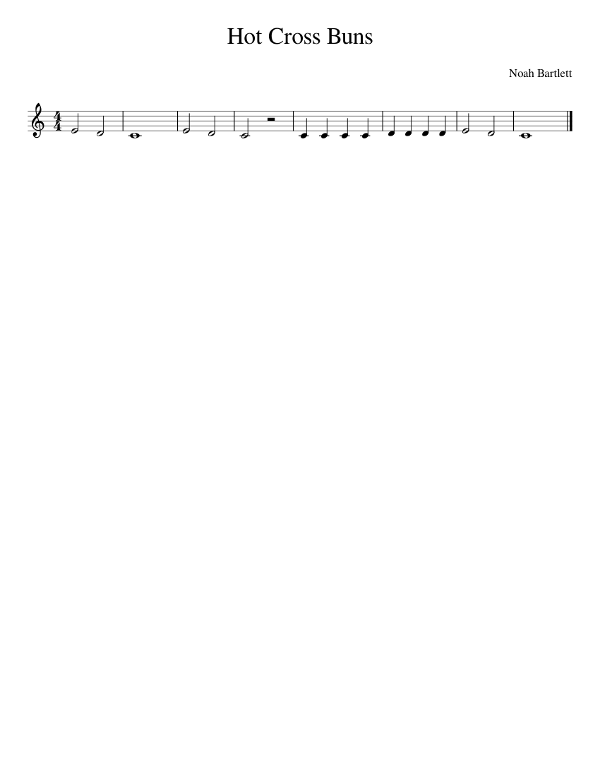 Hot Cross Buns Sheet Music for Clarinet in b-flat (Solo) | MuseScore.com