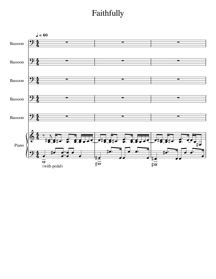Faithfully Sheet music for Piano, Bassoon (Piano Sextet) | Musescore.com