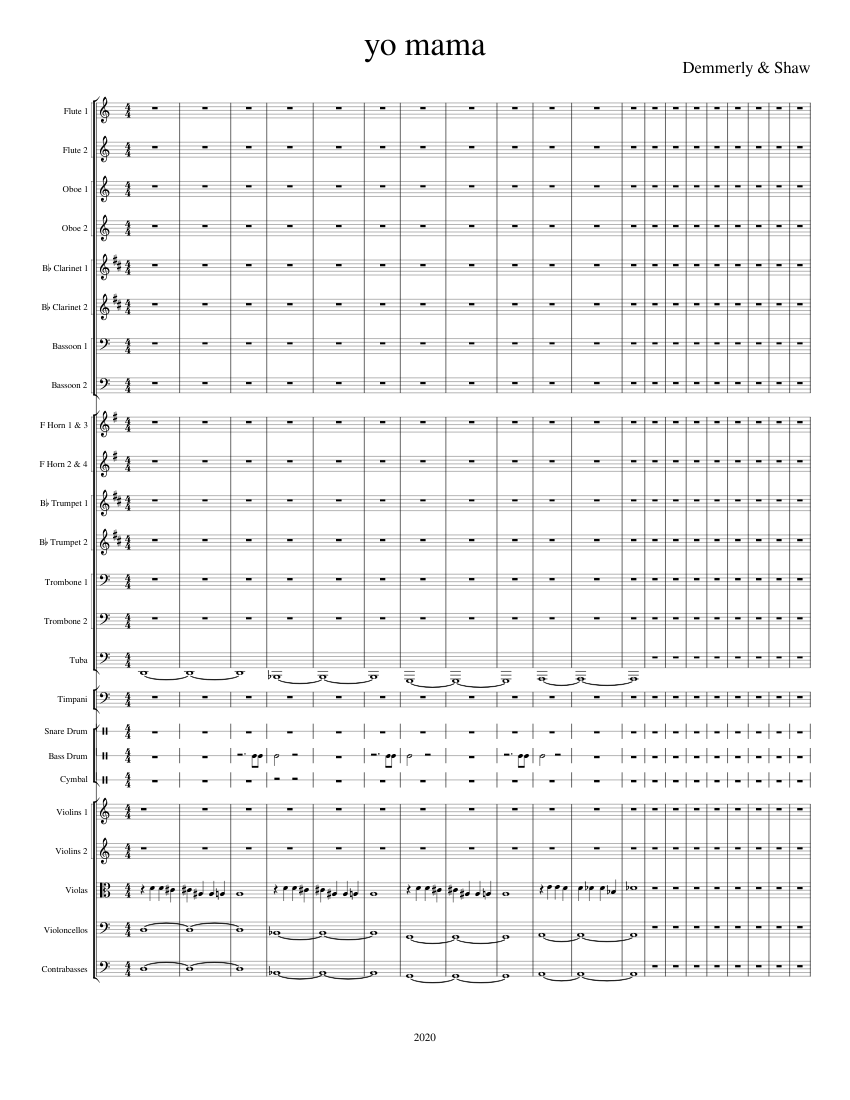 yo mama Sheet music for Trombone, Tuba, Flute, Oboe & more instruments ...