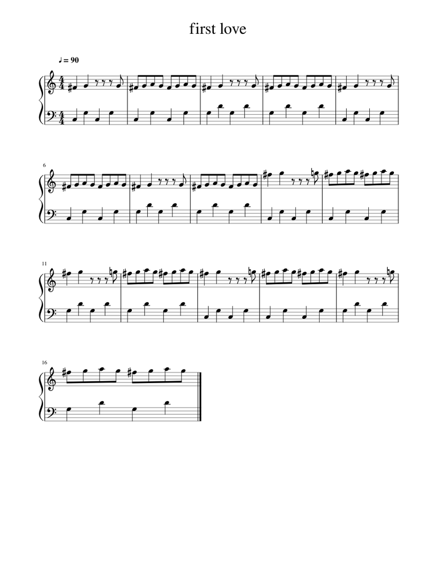 first love Sheet music for Piano (Solo) Easy | Musescore.com